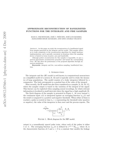 Pdf Approximate Reconstruction Of Bandlimited Functions For The