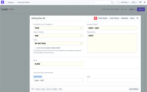error when submitting purchase order in erpnext v13 erpnext frappe