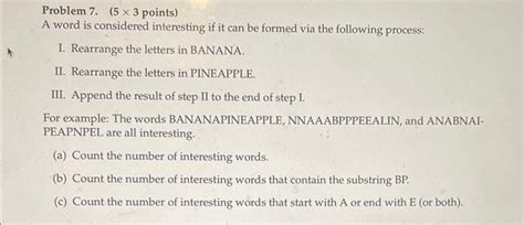 Solved Problem 7 5×3 Points A Word Is Considered