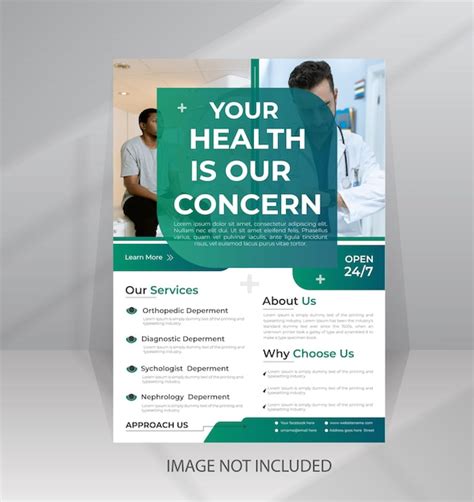 전단지 템플릿 의료 클리닉 건강 관리 프리미엄 벡터