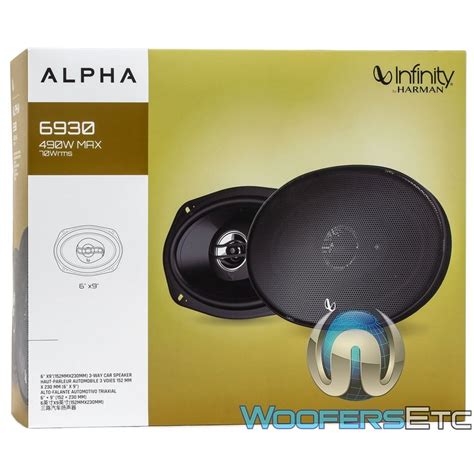Infinity Alpha 6930 6x9 70 Watts RMS 3-Way Alpha Series Coaxial Speakers