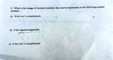 solved 4 what is the range of decimal numbers that can be represented