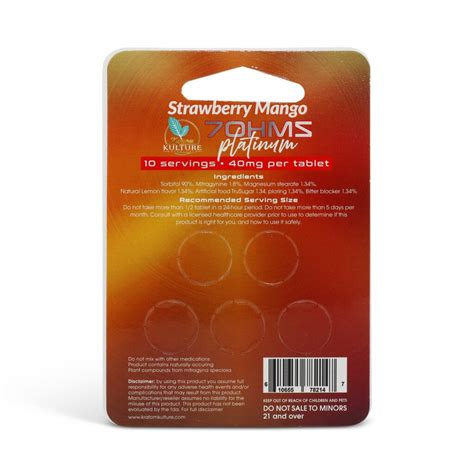 Buy Kratom Kulture 7ohms Platinum Chewable Tablets Strawberry Mango