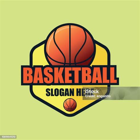 바구니 공 아이콘 귀하의 슬로건에 대 한 텍스트 공간 태그 라인 벡터 일러스트 레이 션 Championship에 대한 스톡 벡터