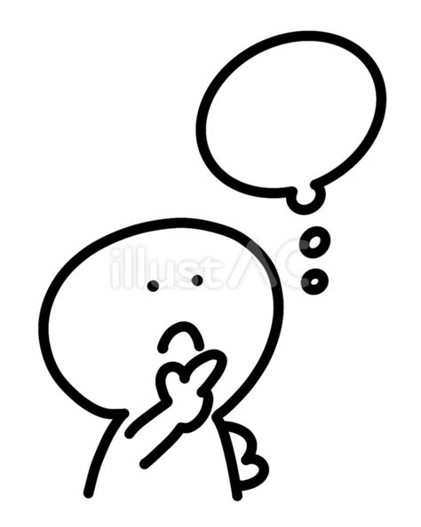 あごに指を当てて考える人 吹き出しイラスト No 25292504｜無料イラスト・フリー素材なら「イラストac」