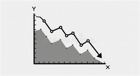 Simple Declining Graph With Downward Arrow Indicating Negative Trend On
