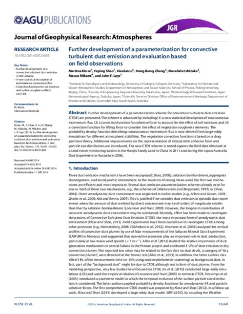 Pdf Further Development Of A Parameterization For Convective
