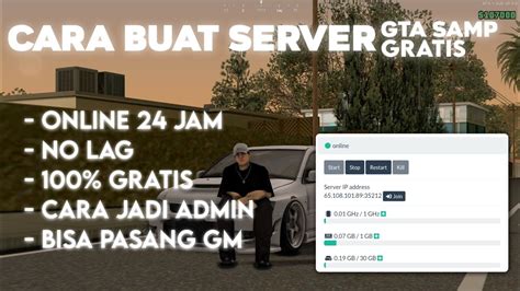 CARA BUAT SERVER GTA SAMP GRATISS ON 24 JAM NO LAG ANDROID PC YouTube