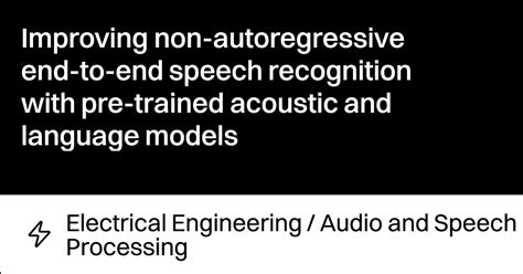 improving non autoregressive end to end speech recognition with pre