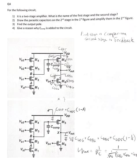 Solved For The Following Circuit It Is A Two Stage Chegg