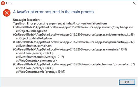Javascript Error Uncaught Exception Usebadgeicon · Issue 968 · Wireappwire Desktop · Github