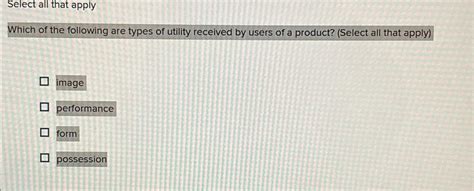 Solved Select All That Applywhich Of The Following Are Types