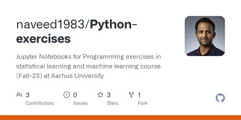 GitHub Naveed Python Exercises Jupyter Notebooks For Programming Exercises In Statistical