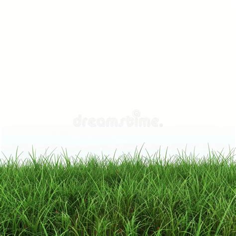 Lush Green Grass Field Against A White Background Perfect For Nature
