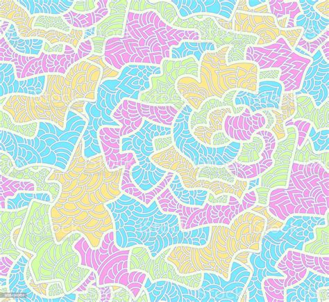 추상 원활한 배경 패턴에 스타일 그린 파스텔 컬러 도형 벡터 일러스트 레이 션 손으로 그린입니다 팝 아트 디자인입니다 0명에 대한 스톡 벡터 아트 및 기타 이미지 Istock