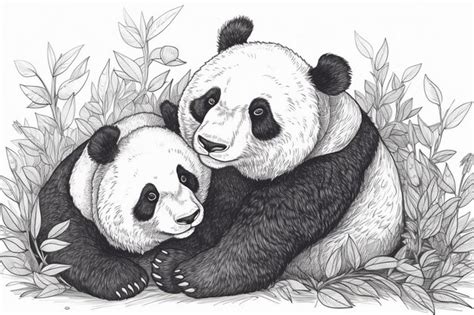 Premium Ai Image Pandas Are Cuddling In A Jungle
