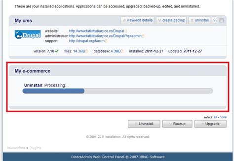 how to uninstall magento via directadmin ipserverone