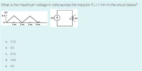 Solved What Is The Maximum Voltage In Volts Across The