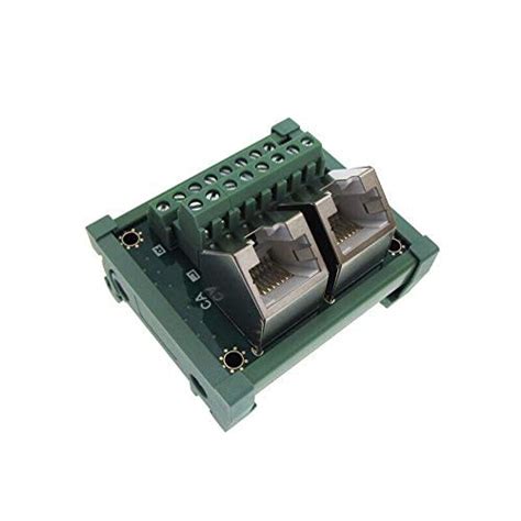Dual Rj45 Ethernet Breakout Board Module 45d Screw Terminals Din Rail Mount Warehousesoverstock
