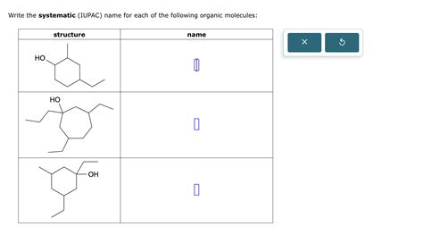 Write The Systematic IUPAC Name For Each Of The Chegg
