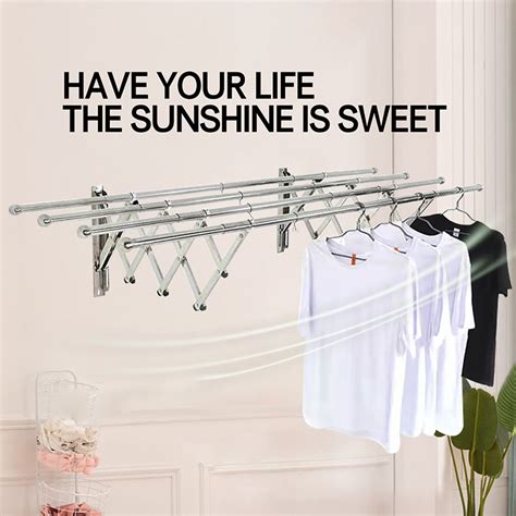 Libreng 10 Kawit Ng Damit ！sampayan Ng Damit Bakal Sampayan Outdoor Foldable Stainless Steel