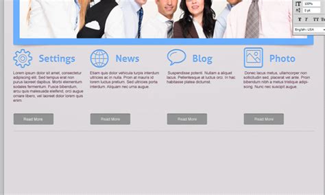 how to create a clean website layout in photoshop web layout