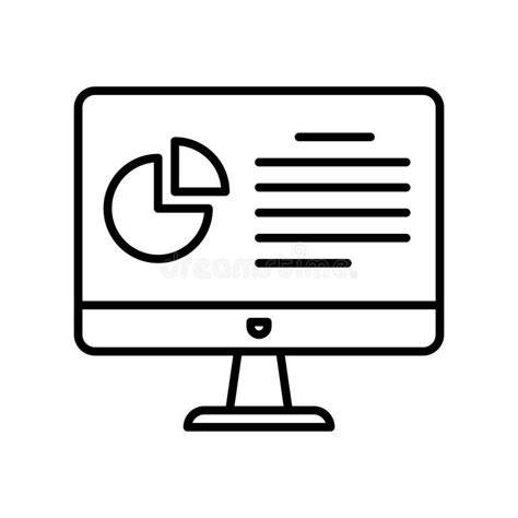 Desktop Computer Icon With Business Analytics Stock Vector