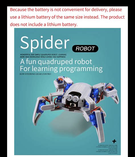 Diy Quadruped Spider Robot Kit Stem Crawling Robot For Programming