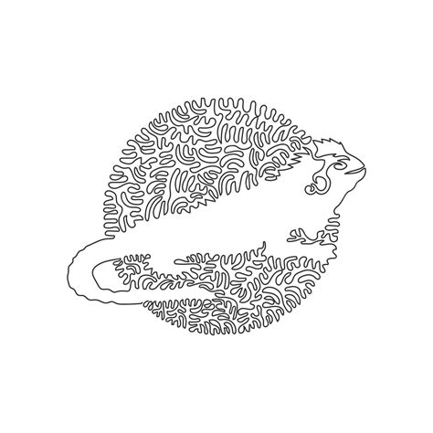 Courbe Continue Dessin Dune Ligne Diguane Mignon Pour Logo Symbole