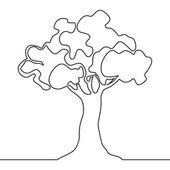 Line Art Tree Drawing