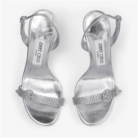 Tabatha Silver Metallic Nappa Leather Sandals Jimmy Choo
