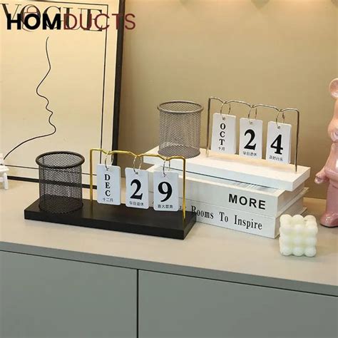 Minimalist Desk Calendar With Pencil Holder Modern Office Organizer