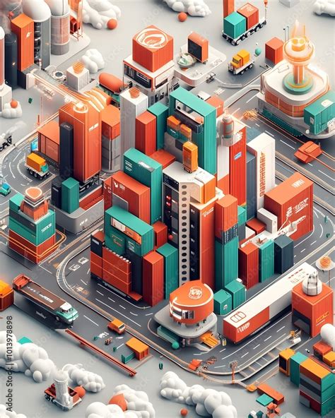 Towering Cargo Container Stacks Intermodal Freight Transport Network Sophisticated Sensor Arrays