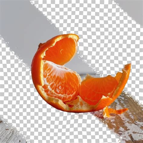 Premium Psd A Half Eaten Orange That Has Been Peeled And Has A Bite