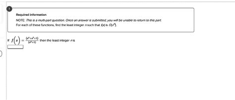 Required Information Note This Is Multi Part Question Once An Answer