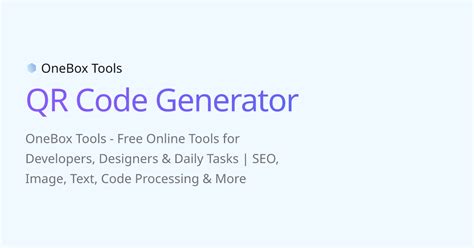 Qr Code Generator Pinakamahusay ฟรี Online Image Tools เครื่องมือ Onebox Tools