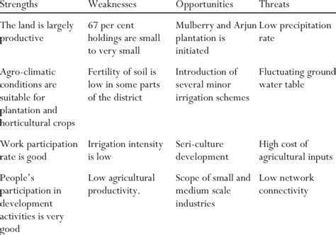 Results Of The Swot Analysis Download Table