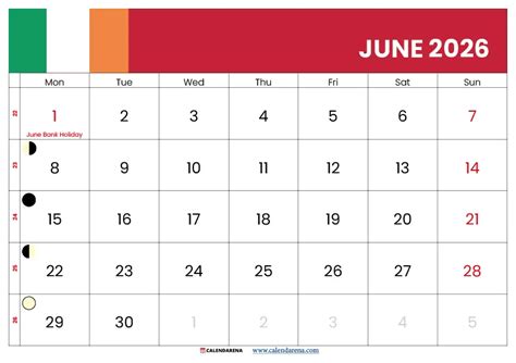 June Calendar 2026 Ireland Free Printable Pdf And 