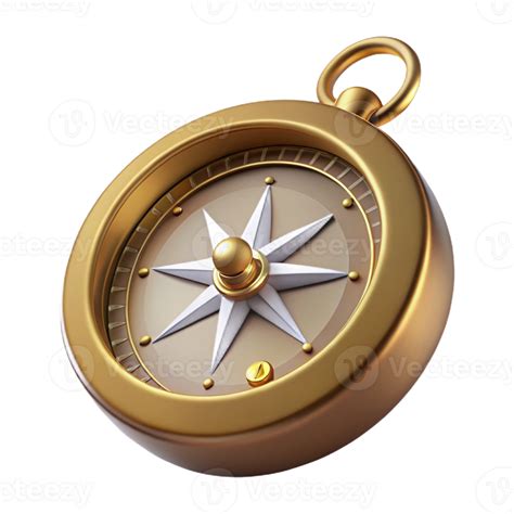 Golden 3d Compass Illustration 54308936 Png