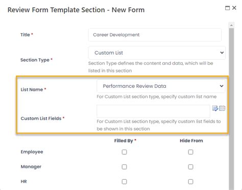 Performance Review Form Designer