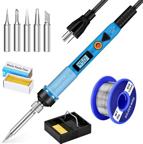 Electronics Soldering Iron Kit 80w Digital Lcd Solder Gun With Onoff Switch