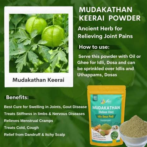 Hayyfoods Mudakathan Idli Dosa Podi Balloon Vine Relief From Rheumatoid Arthritis 250g