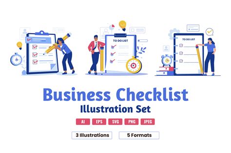 checklist and checkmark illustration pack 3 business illustrations