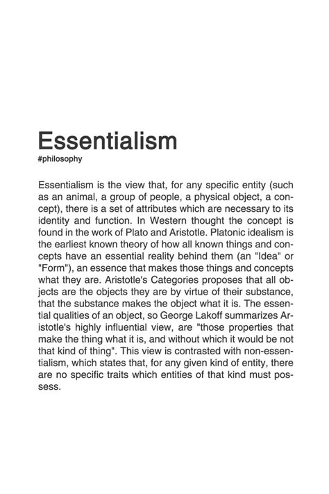 Essentialism Philosophy Typography Typographyposter Philosophy