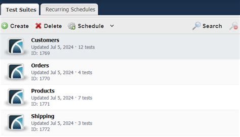 Querysurge™ Test Suite List View Customer Support
