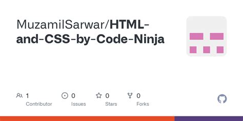 github muzamilsarwar html and css by code ninja