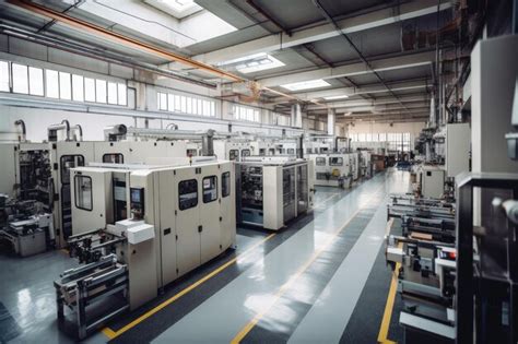 Premium Ai Image A Factory Floor Full Of Automated Machines Producing Various Products Created