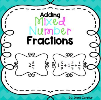 Adding Mixed Number Fraction Cards By Classroom Charm TpT