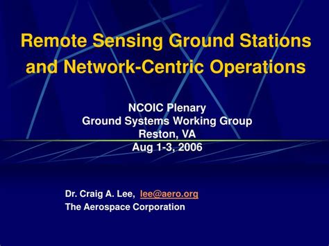 ppt remote sensing ground stations and network centric operations