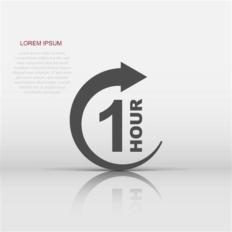 Premium Vector 1 Hour Clock Icon In Flat Style Timer Countdown Vector Illustration On Isolated